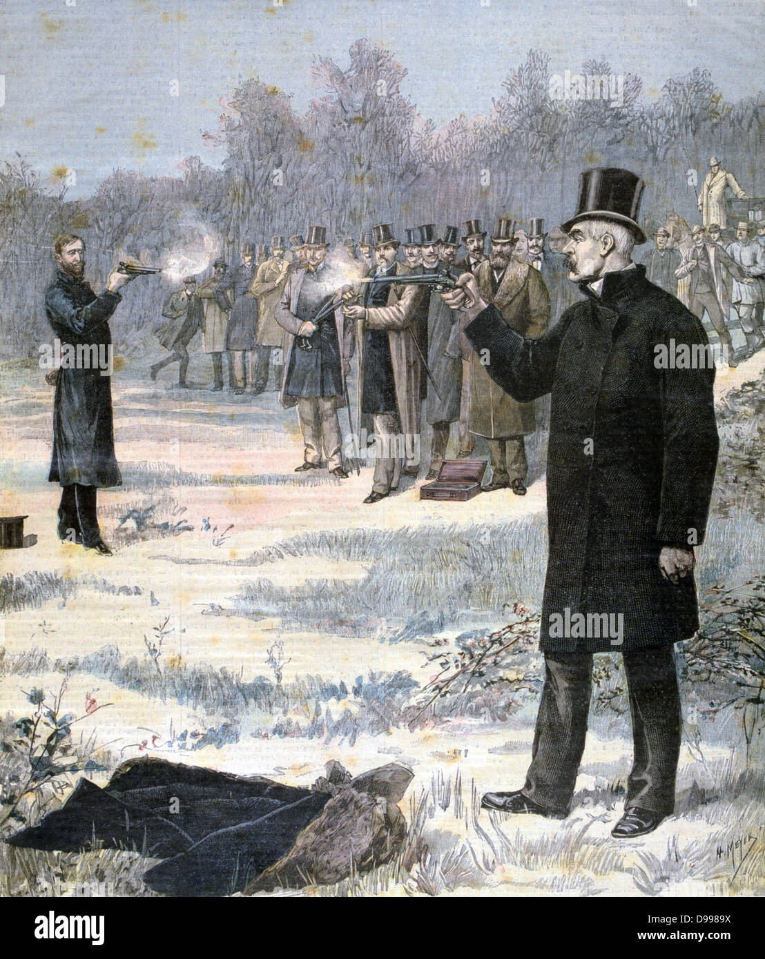 Duel between Georges Clemenceau (1841-1929) French Radical statesman ...