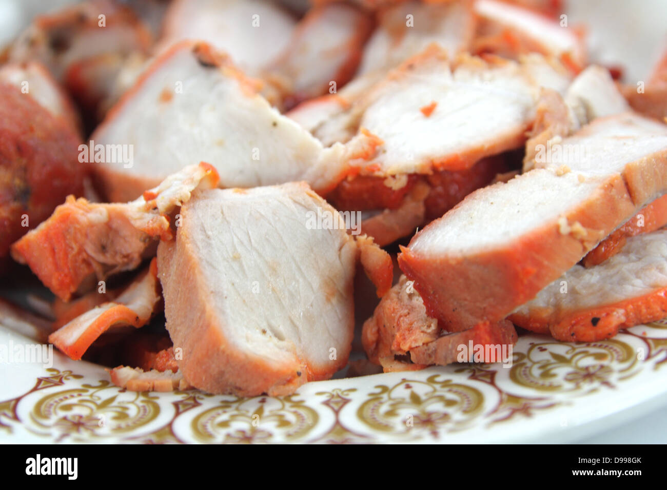 Sliced Chinese red pork Stock Photo - Alamy