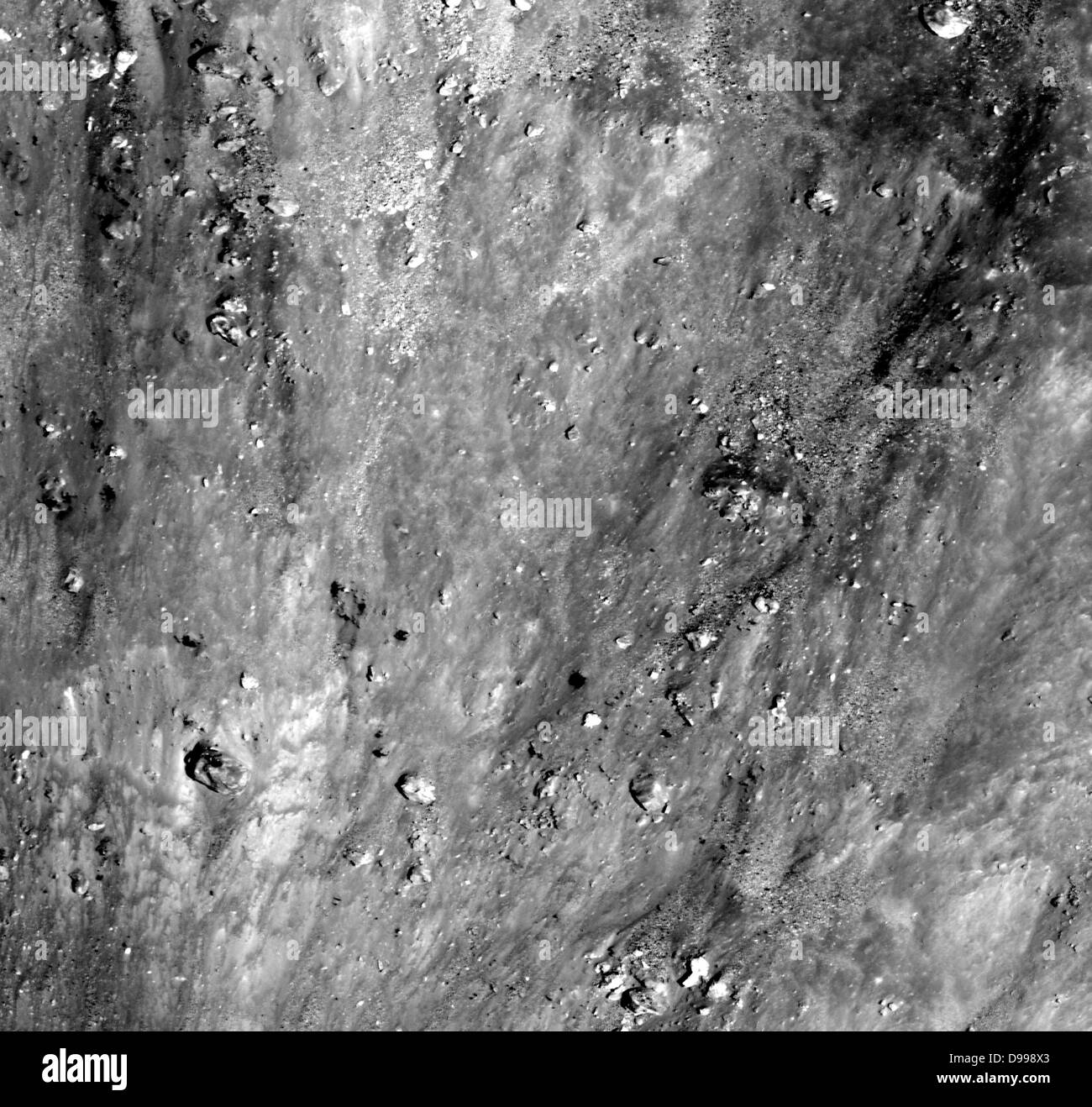 Boulders impact melt on the interior wall of recent crater hi-res stock ...