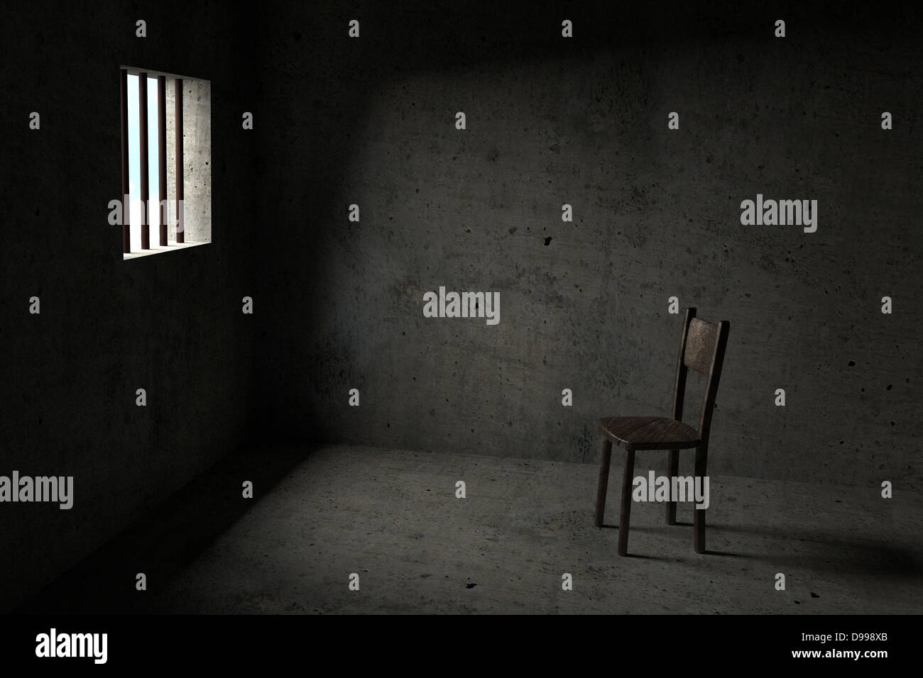Detained - Interior Of A Prison Cell - 3D Stock Photo - Alamy