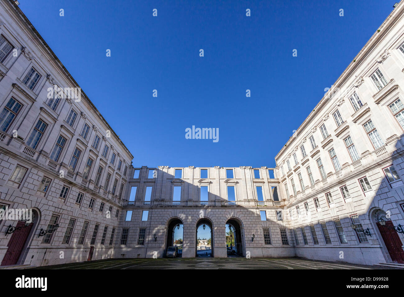 Unfinished courtyard facade of the Ajuda Palace marking the beginning ...
