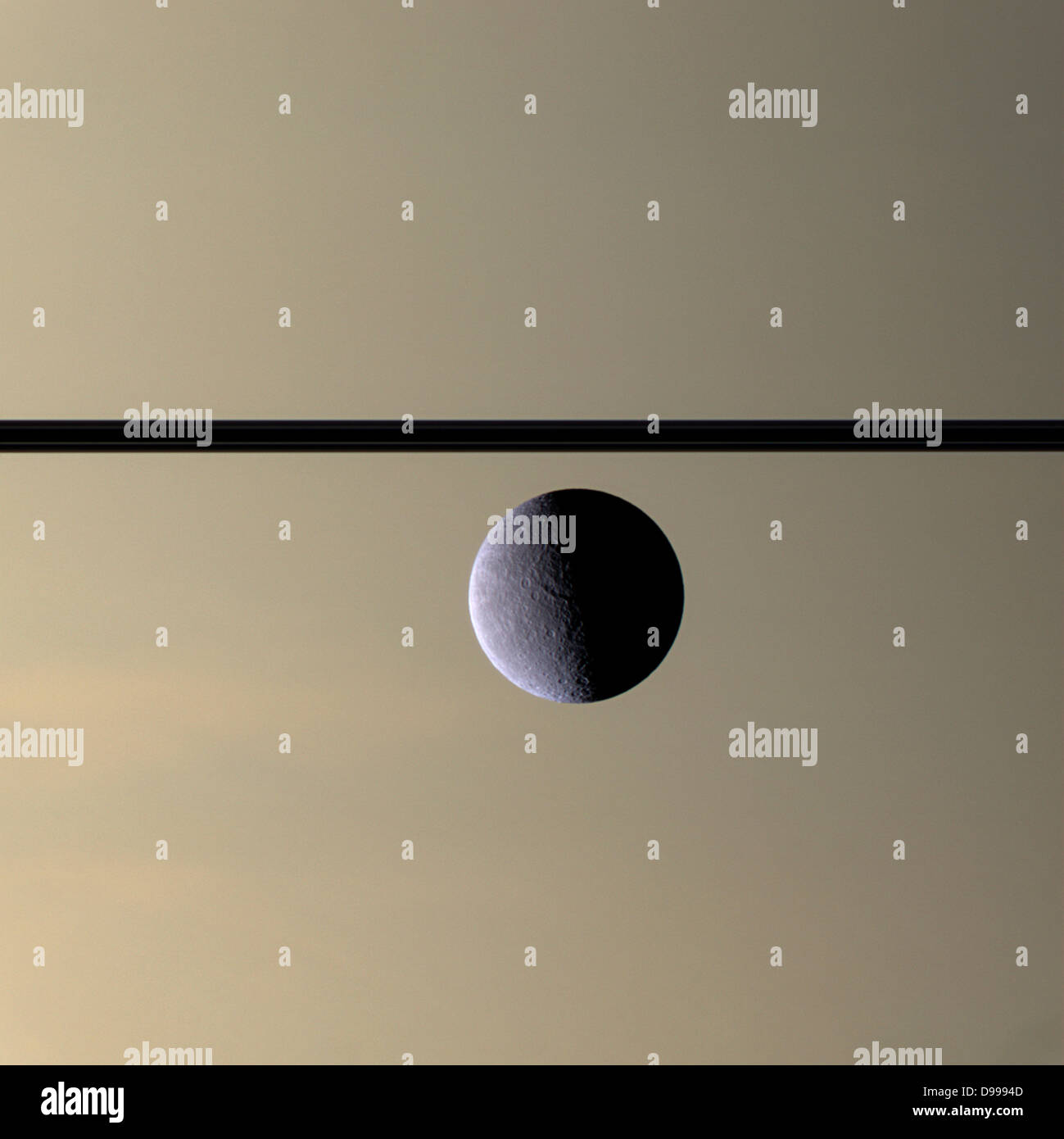 The Cassini spacecraft looks toward Rhea, Saturn's second-largest moon ...