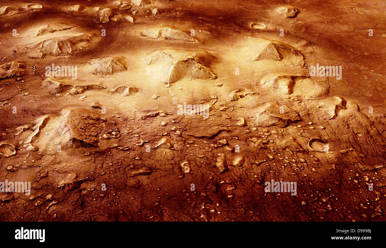 The unusual stone mesas of the Cydonia region on Mars are quite ...