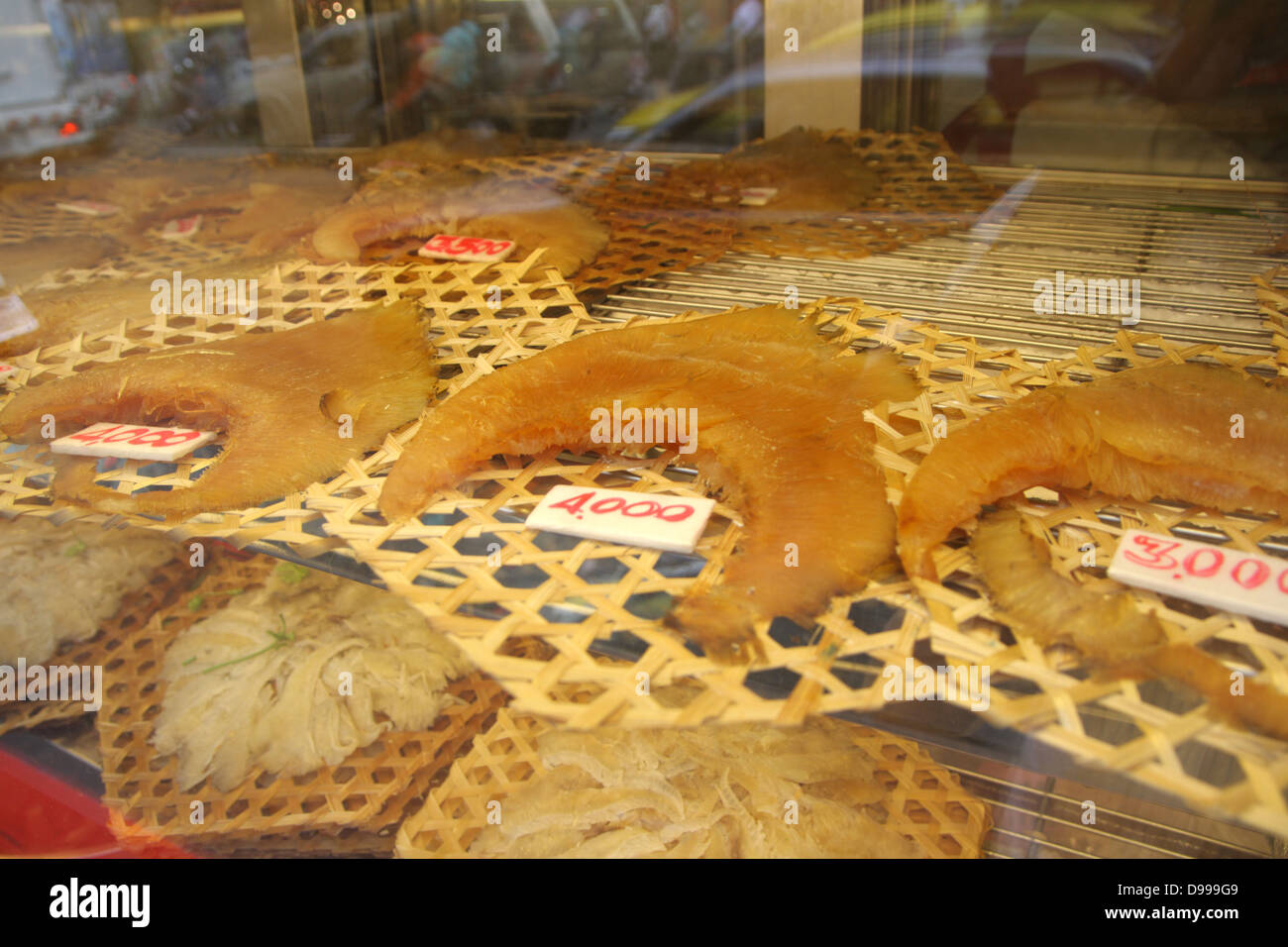 Shark fins display a restaurant in Bangkok's Chinatown , Thailand Stock ...