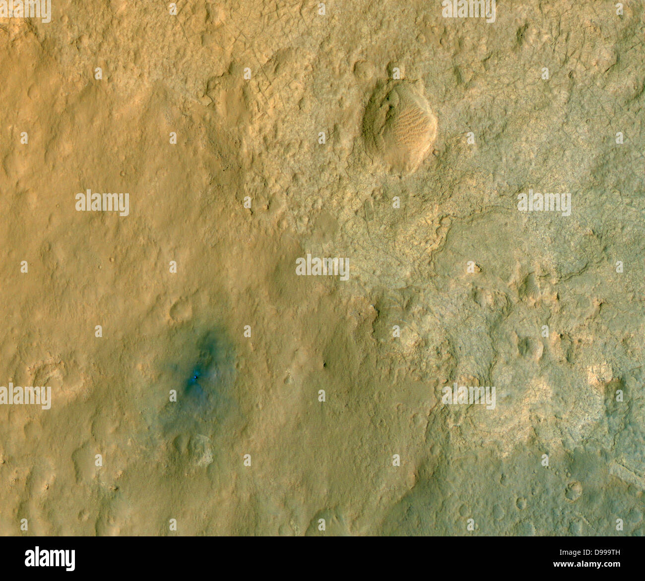 This color-enhanced view of NASA's Curiosity rover on the surface of ...