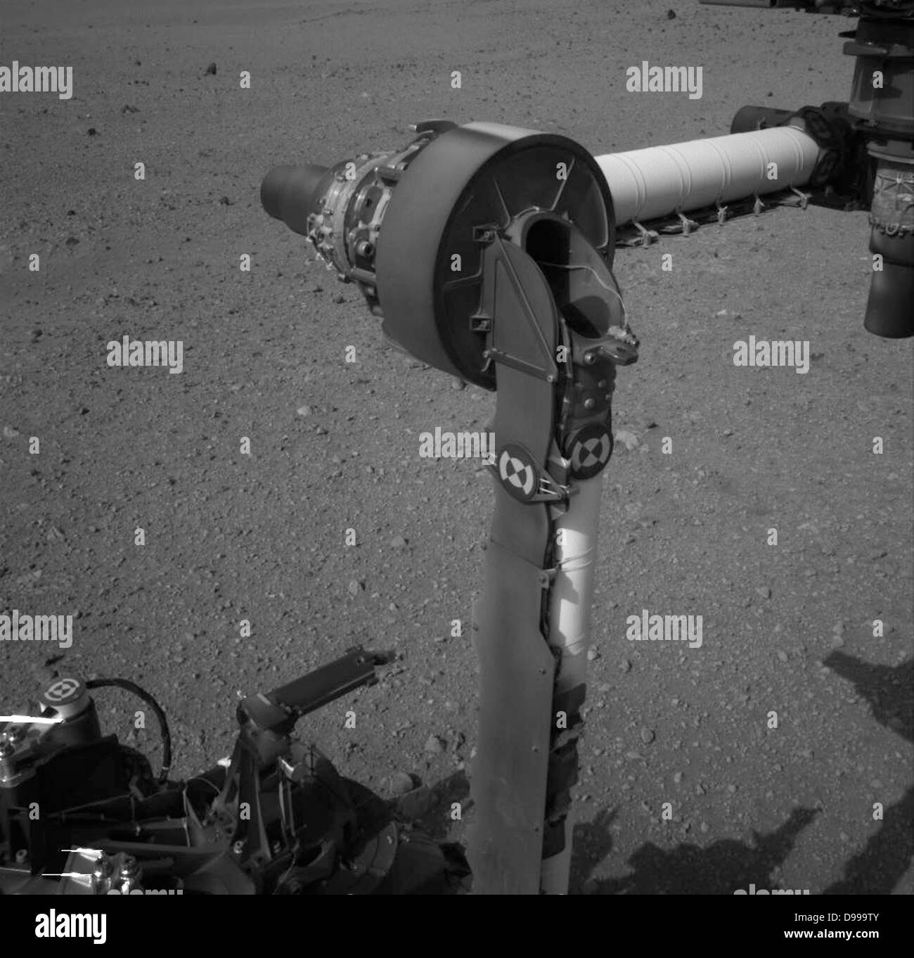 This full-resolution image from NASA's Curiosity shows the elbow joint ...