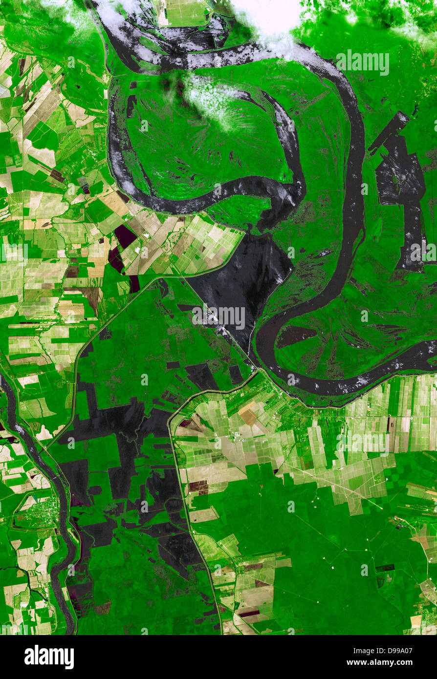 The Morganza Spillway, a flood control structure along the western bank ...