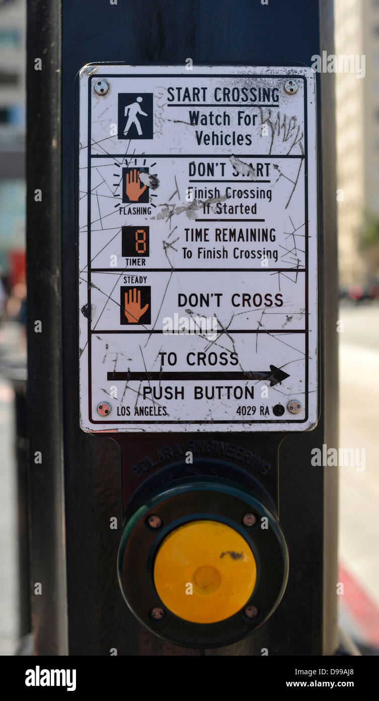 Traffic light device with printed operating instructions, Hollywood ...