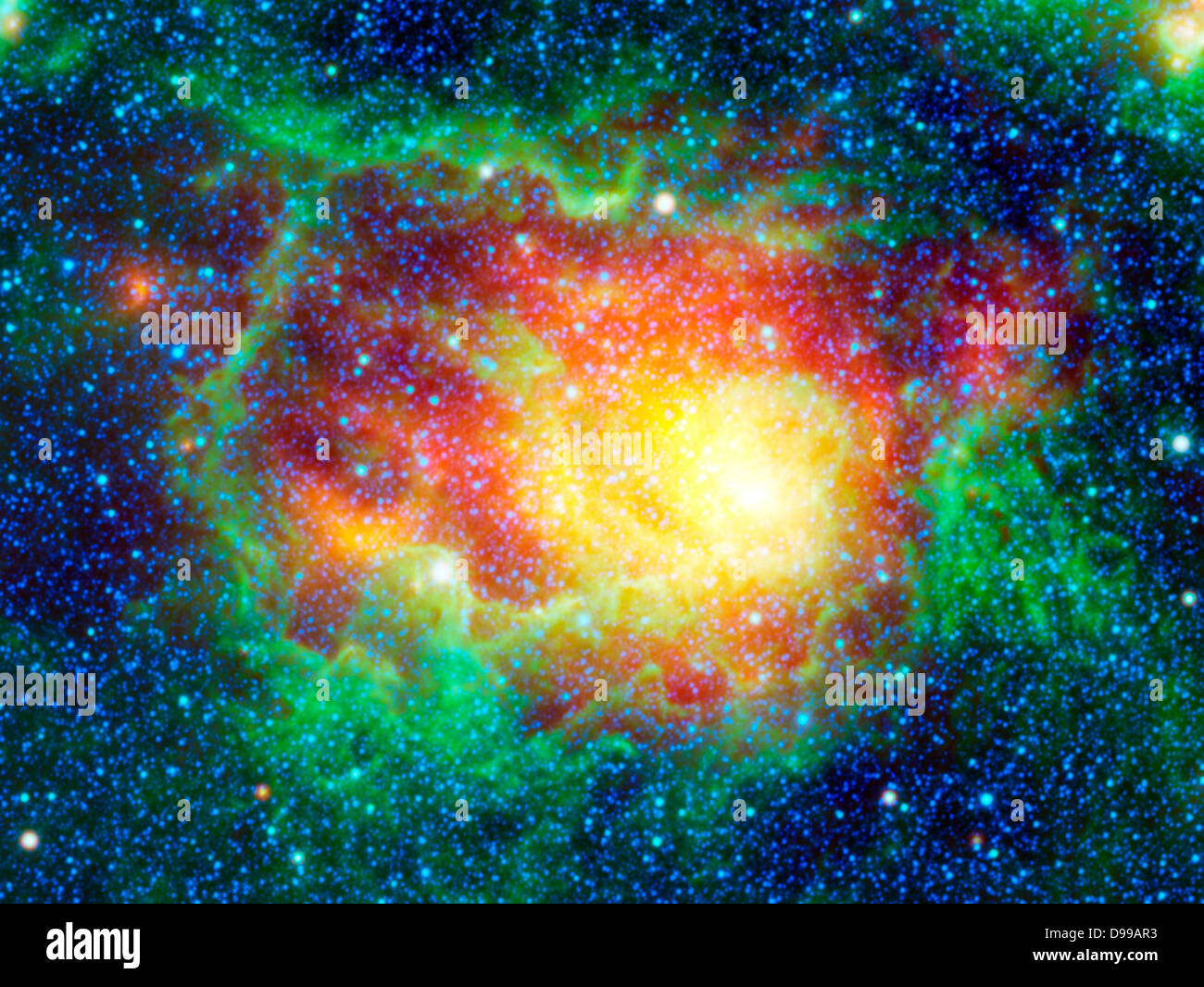 This colorful picture is a mosaic of the Lagoon nebula taken by NASA's ...