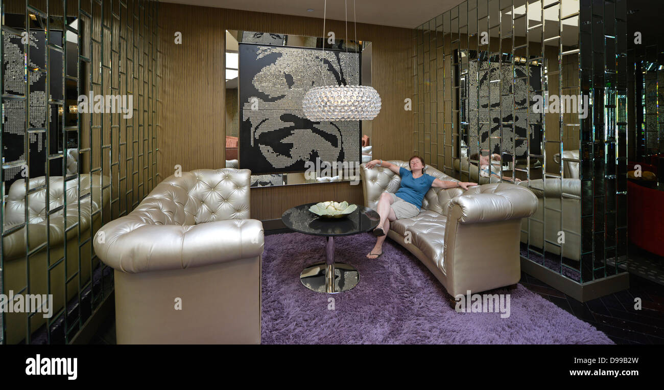 Lobby in the retro look, Riviera Resort & spa hotel, Palm Springs ...