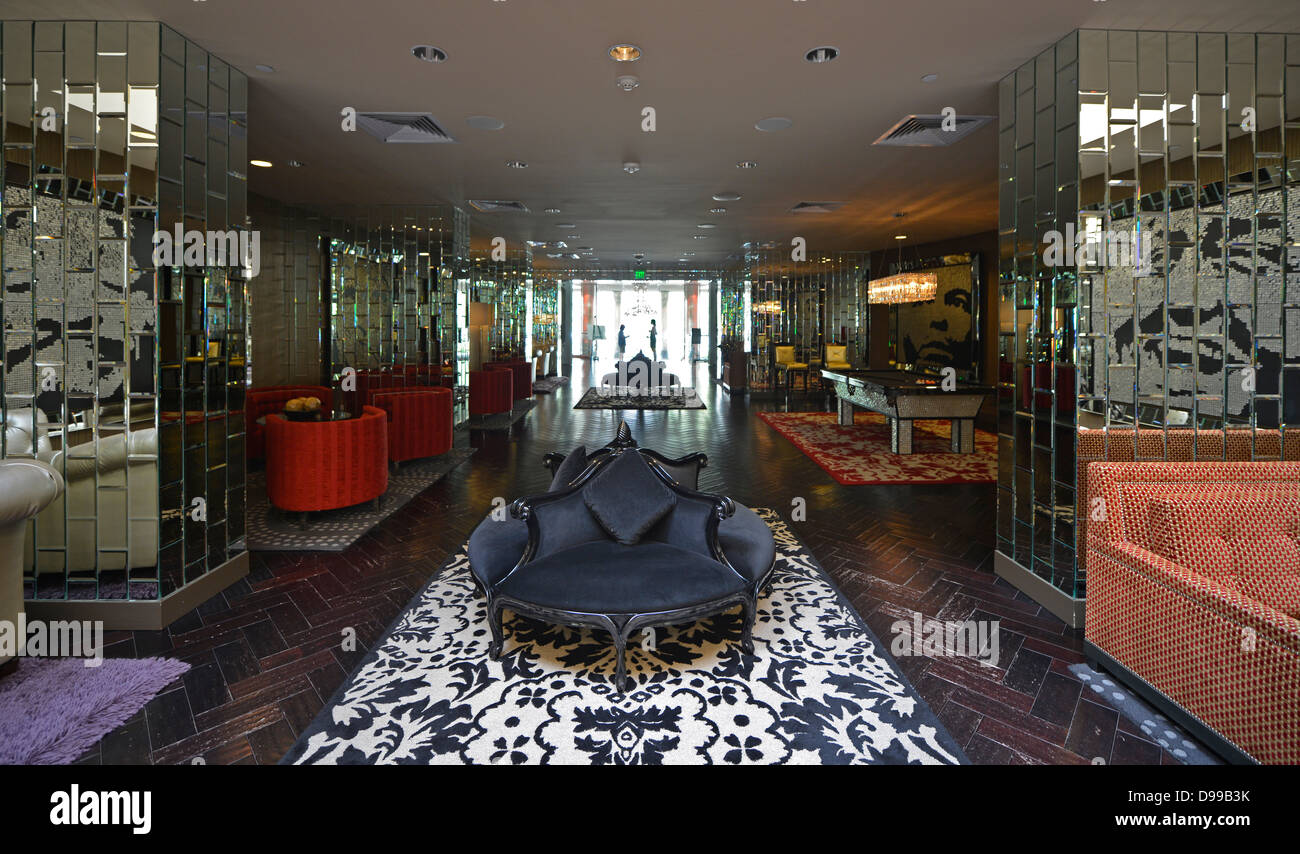 Lobby in the retro look, Riviera Resort & spa hotel, Palm Springs ...