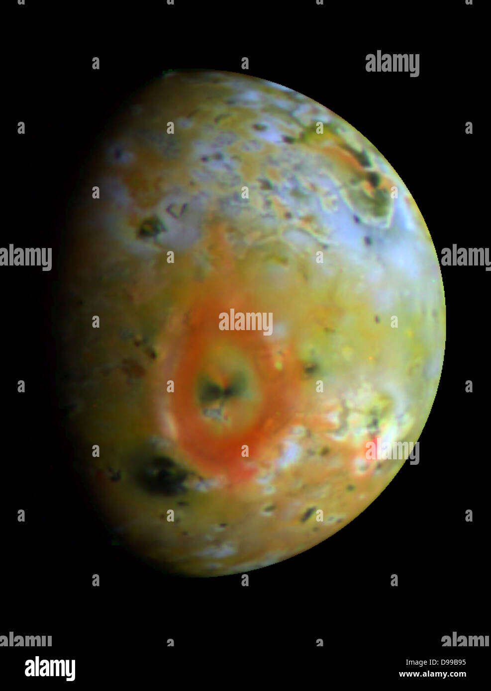 Three full-disk color views of Jupiter's volcanic moon Io as seen by ...