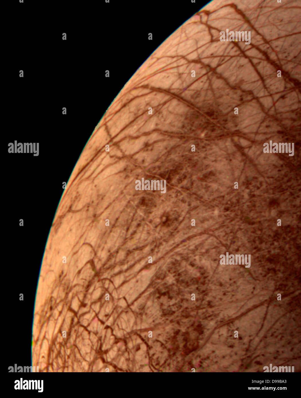 This color image of the Jovian moon Europa was acquired by Voyager 2 ...