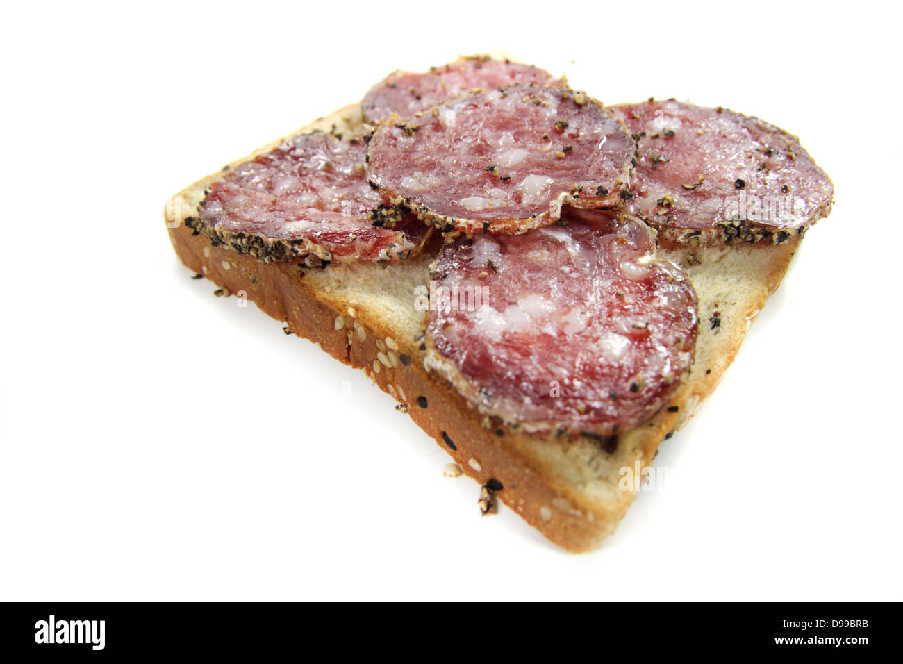 Pepper salami on whole wheat bread Stock Photo - Alamy