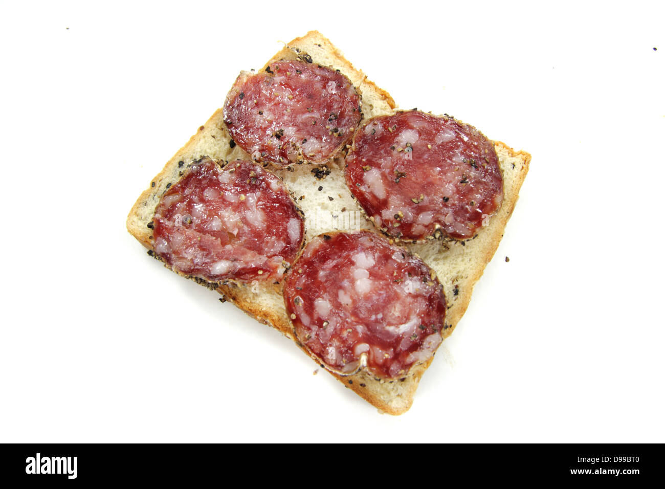 Pepper salami on whole wheat bread Stock Photo - Alamy