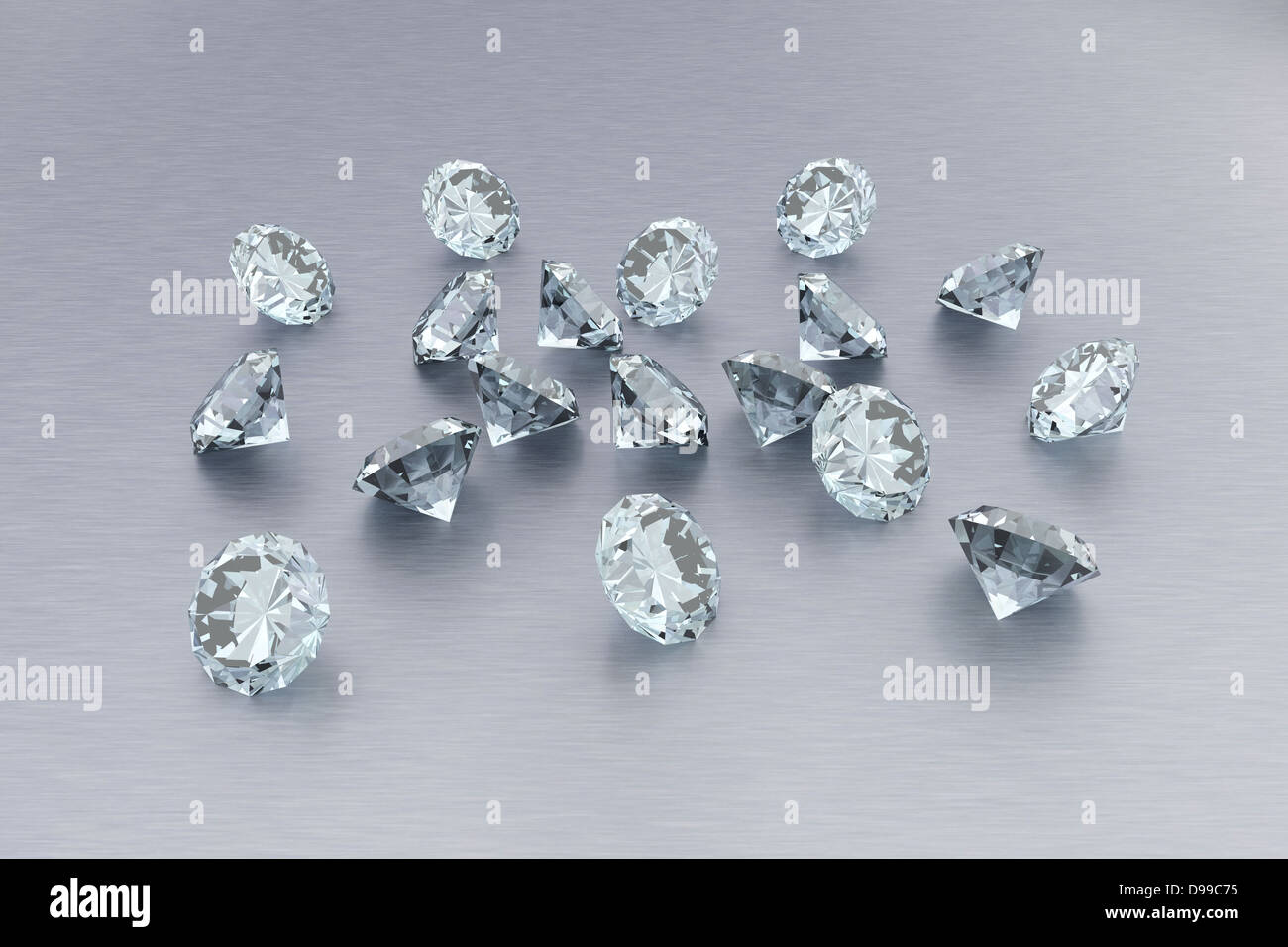 3D Diamonds - 18 Gems - Grey Background Stock Photo - Alamy