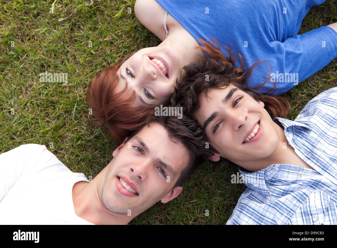 Happy group of friends relaxing at the park Stock Photo - Alamy