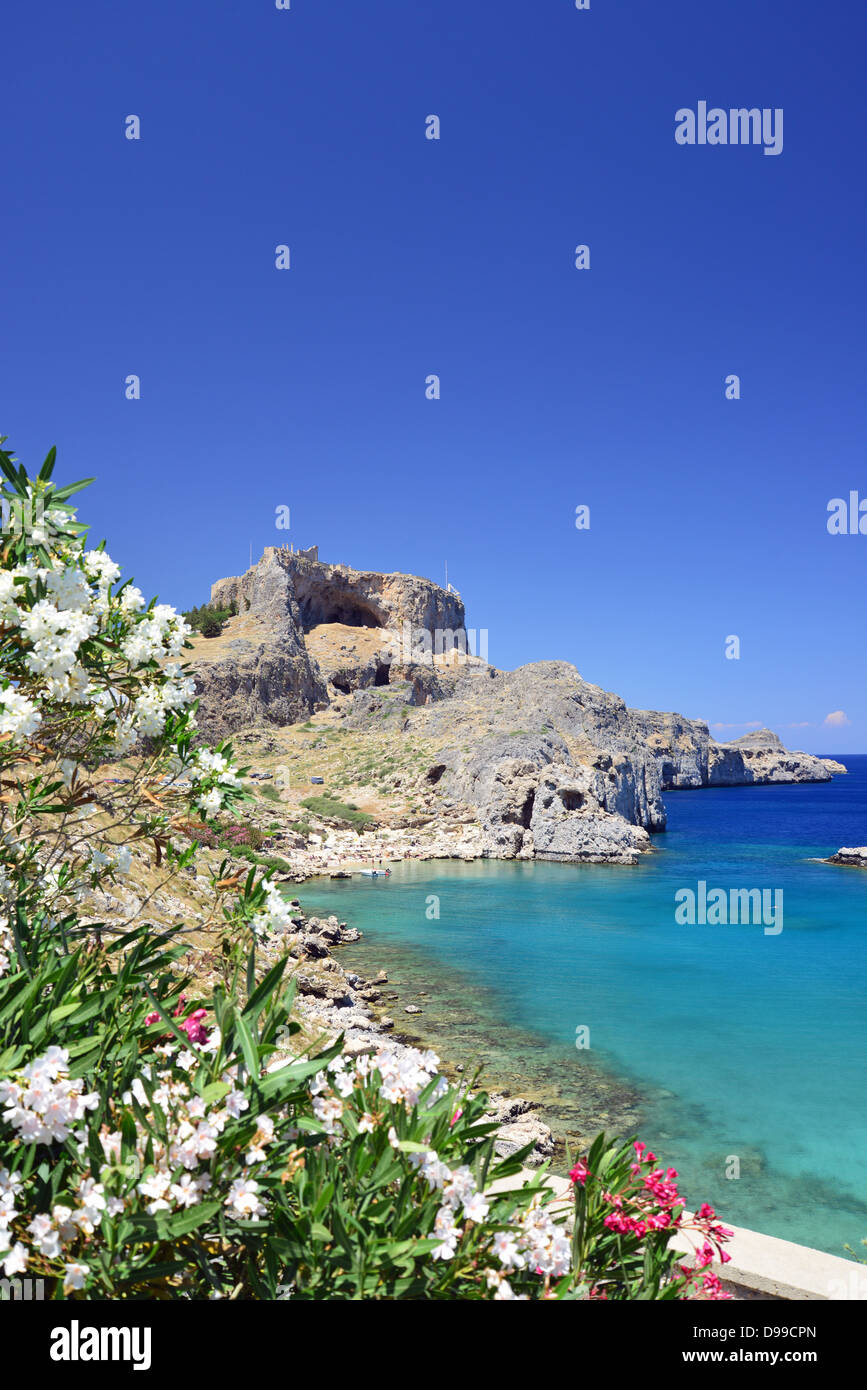 St Paul's Bay, Lindos, Rhodes (Rodos), The Dodecanese, South Aegean ...