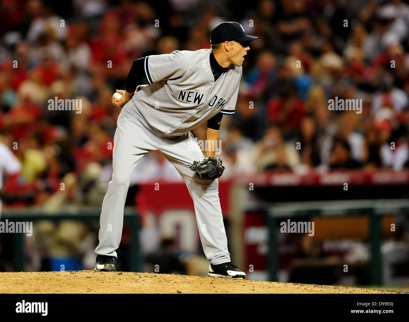 June 14, 2013 Anaheim, CA.New York Yankees starting pitcher Vidal Nuno ...