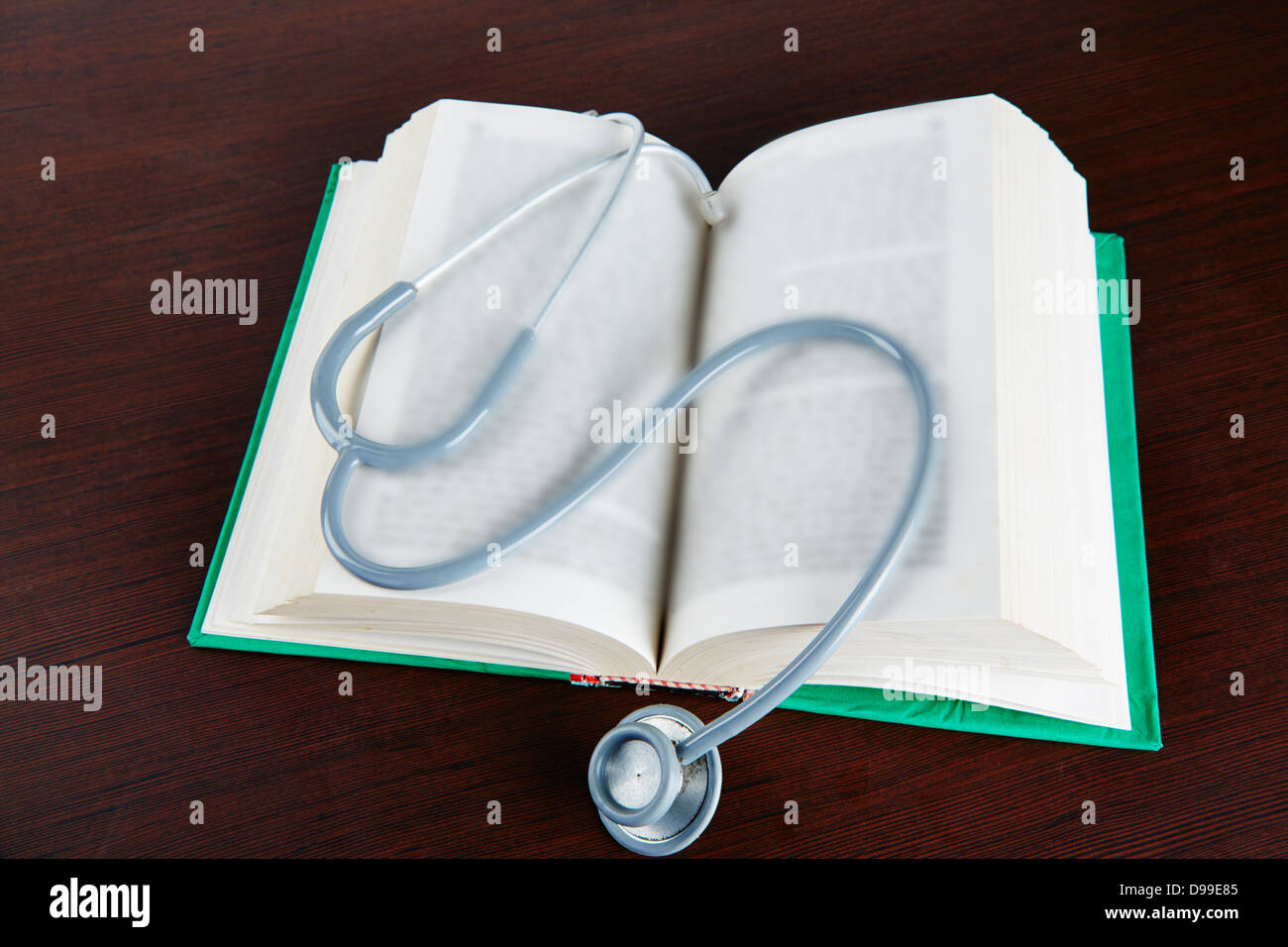 Close-up of a Stethoscope on an open book Stock Photo - Alamy