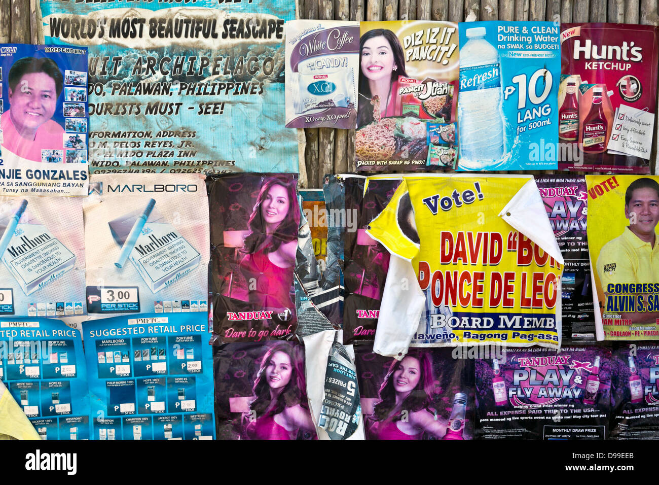 The Philippines, Palawan Province, El Nido, advertising for politics ...