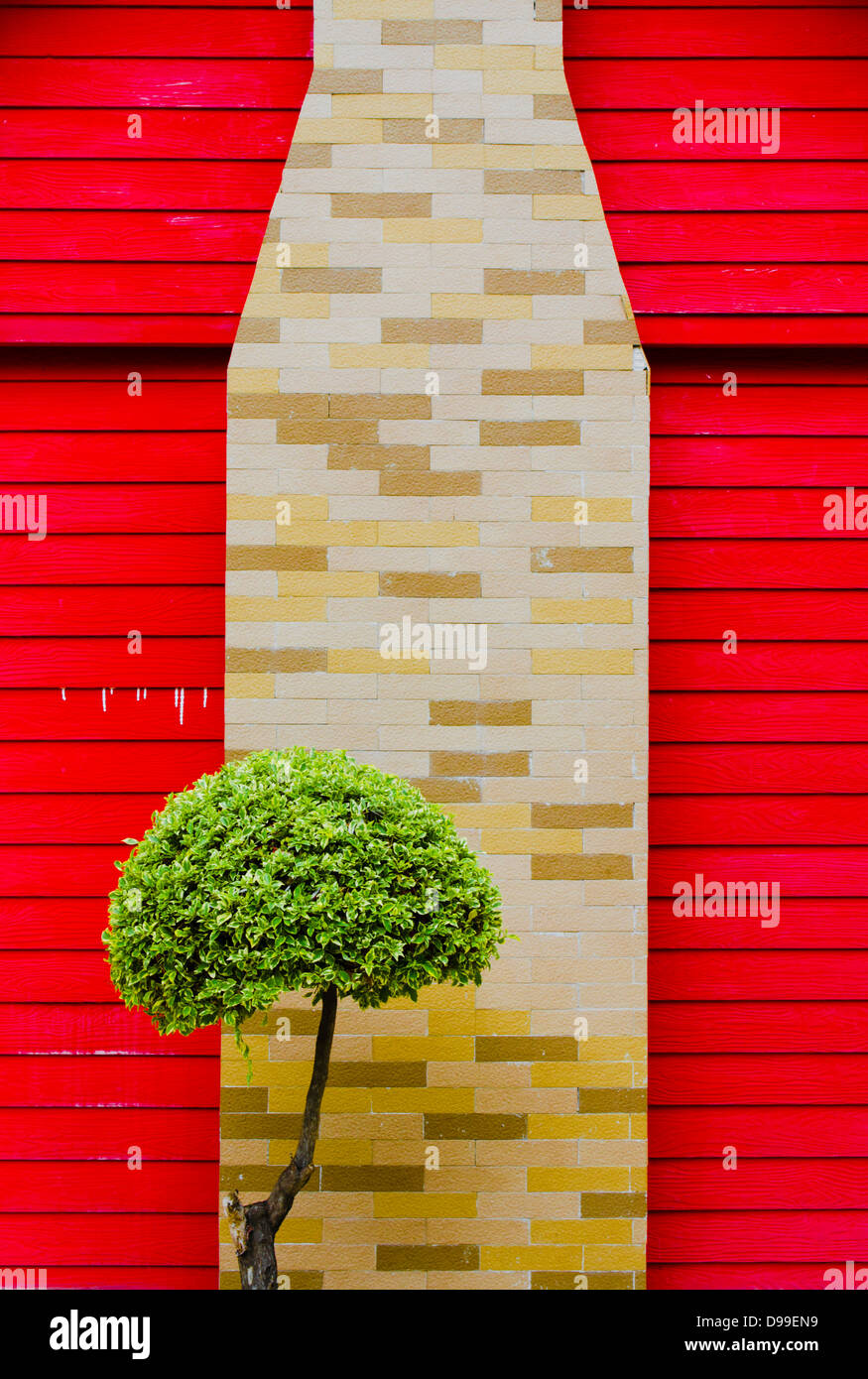 Red Wood and colorful Brick Wall Texture Stock Photo - Alamy