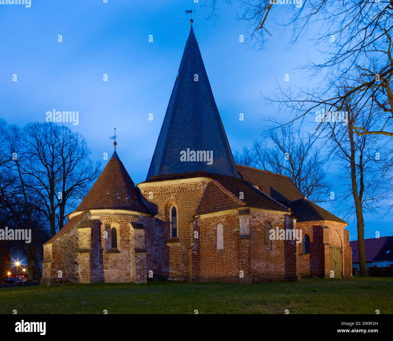 Octagonal church of St. Mary and St. Lawrence in Ludorf / Müritz ...