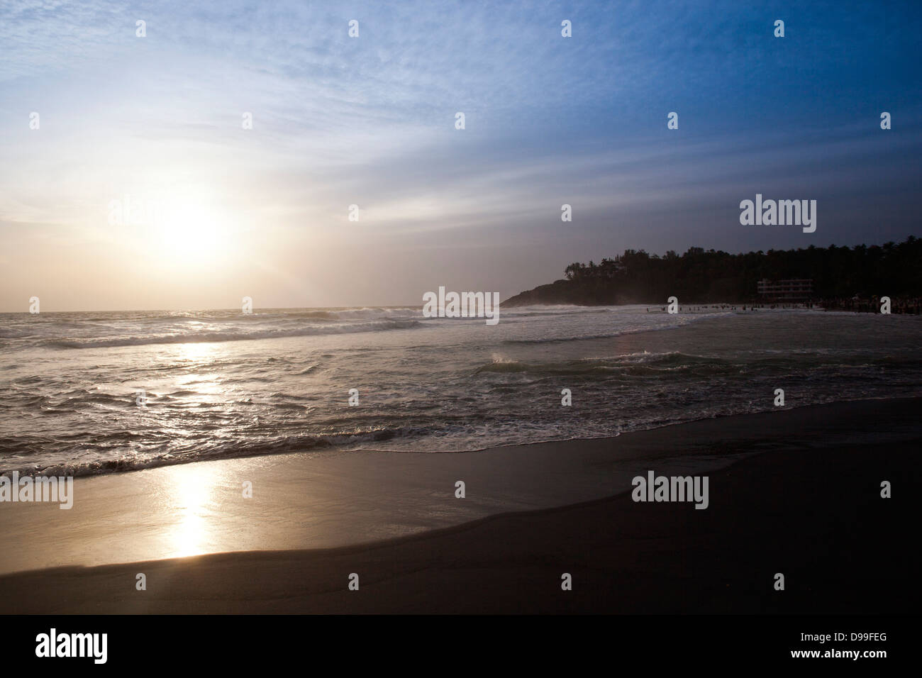 Sunset over the sea, Kovalam, Kerala, India Stock Photo - Alamy