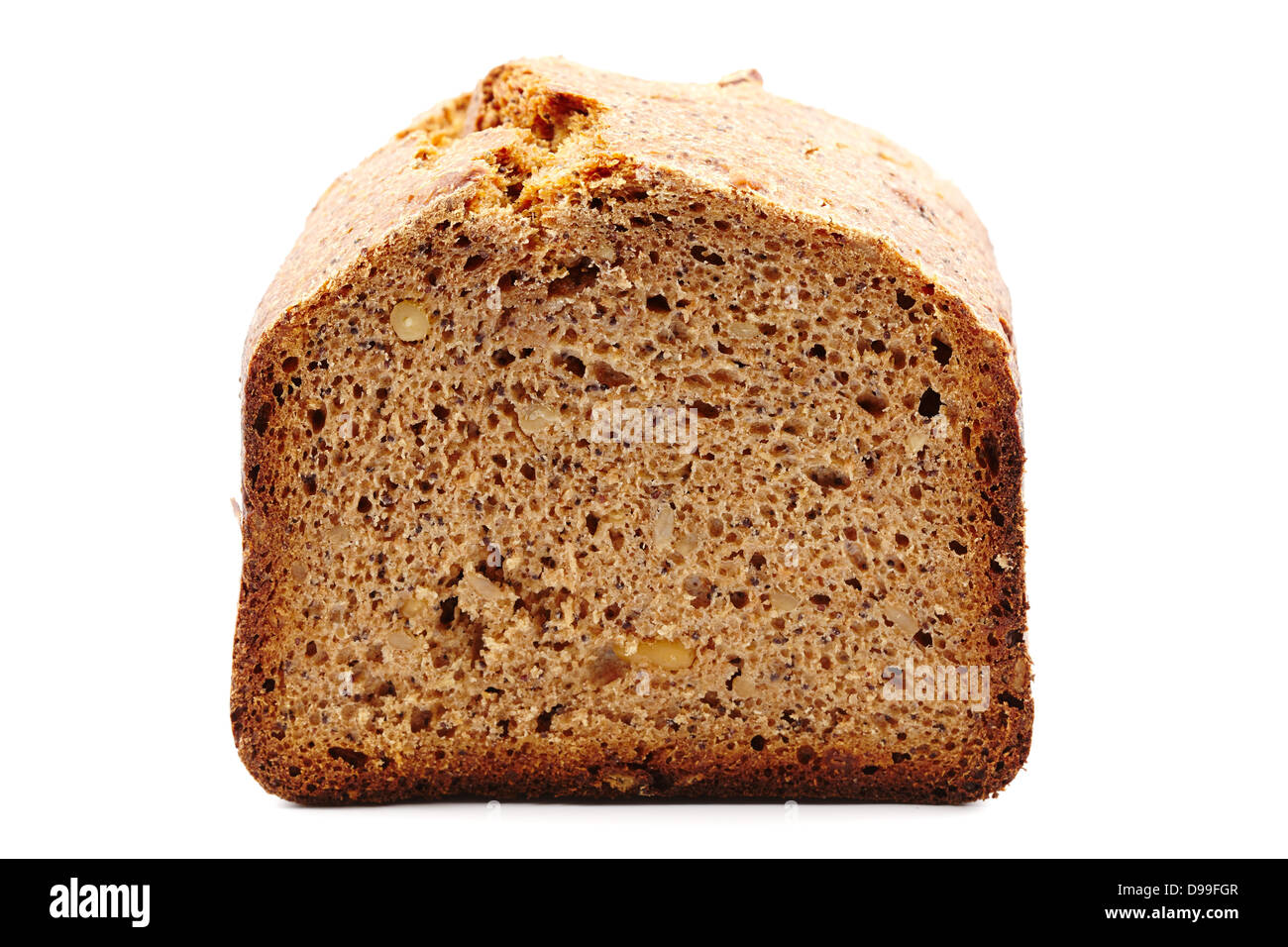 Homemade whole grain bread isolated on white background Stock Photo - Alamy