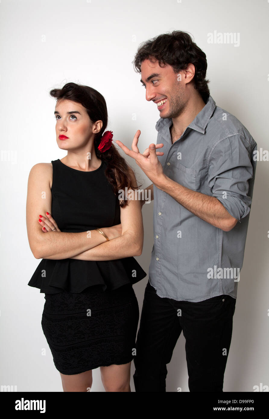 Couple Arguing in Studio Stock Photo - Alamy