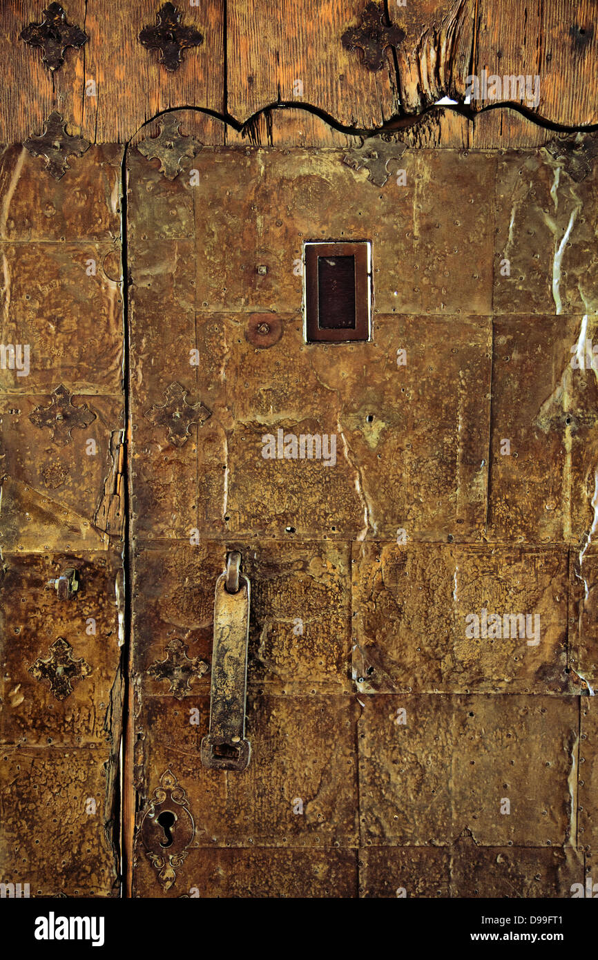 Metal Door with small square peephole Stock Photo - Alamy