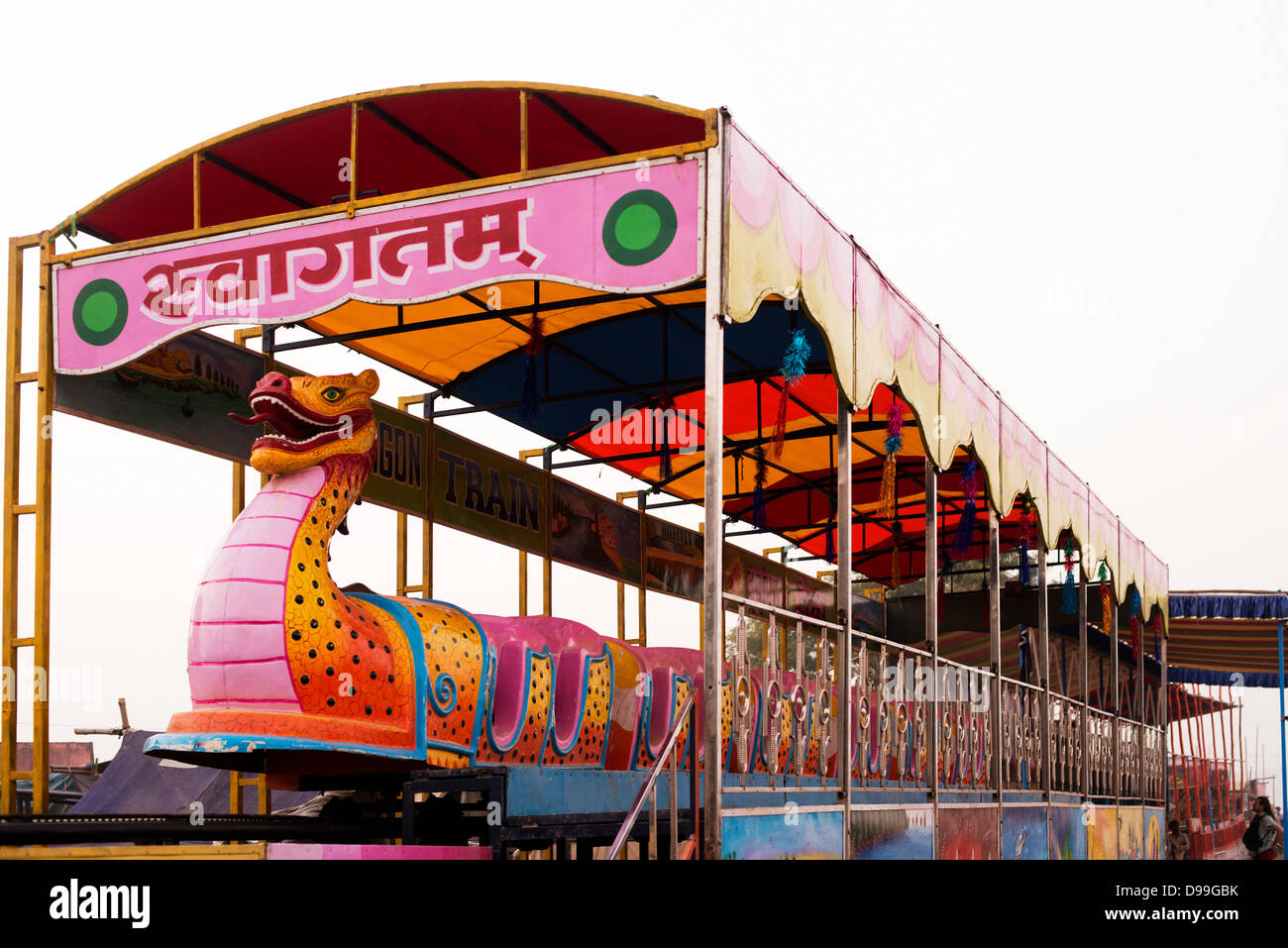Dragon shaped roller coaster ride at Pushkar Camel Fair, Pushkar, Ajmer ...