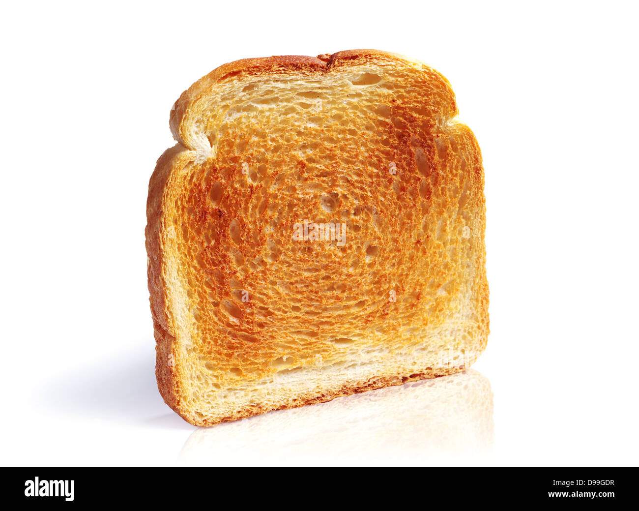Single toast on a white background Stock Photo - Alamy