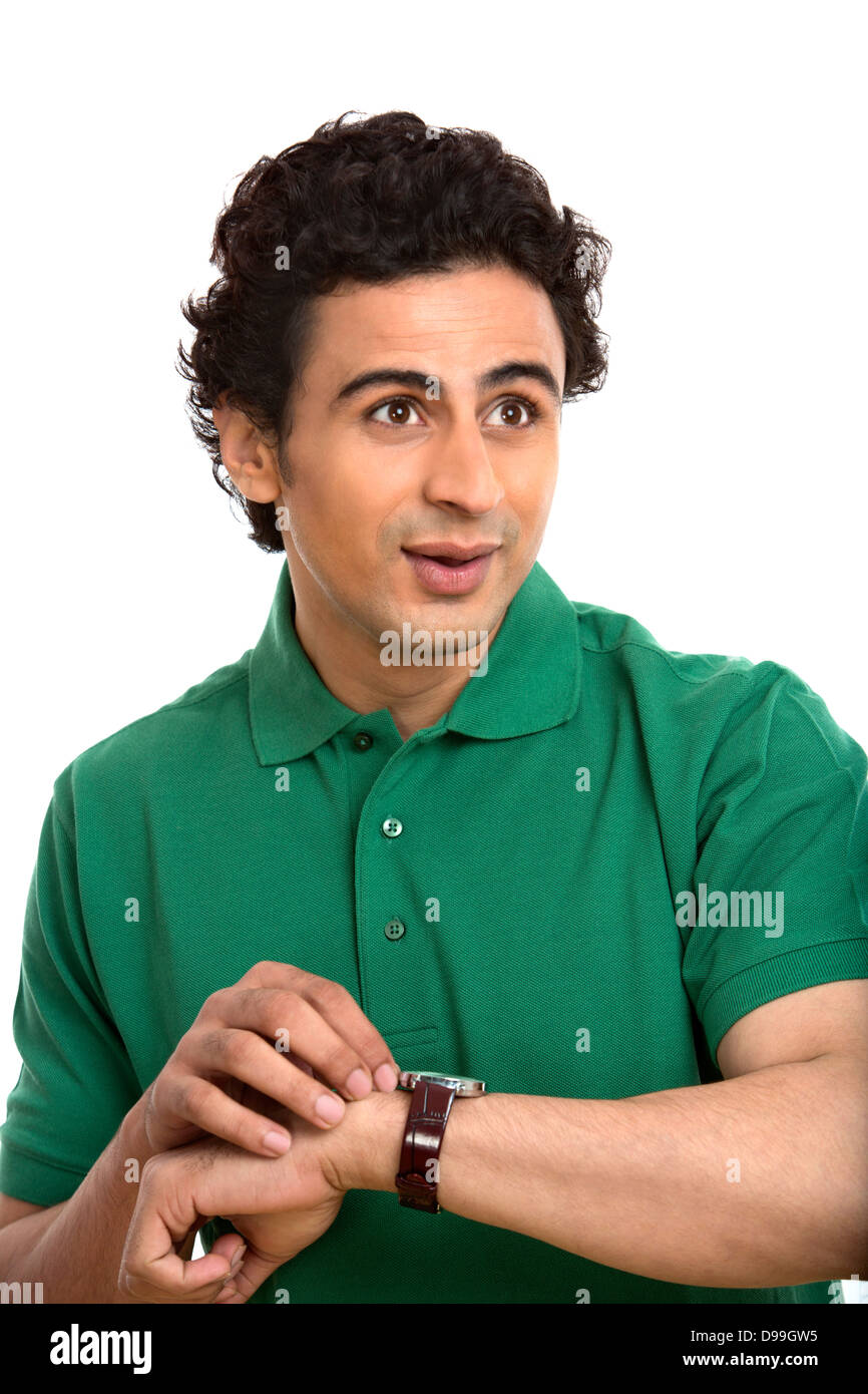 Close-up of a man looking surprised Stock Photo - Alamy