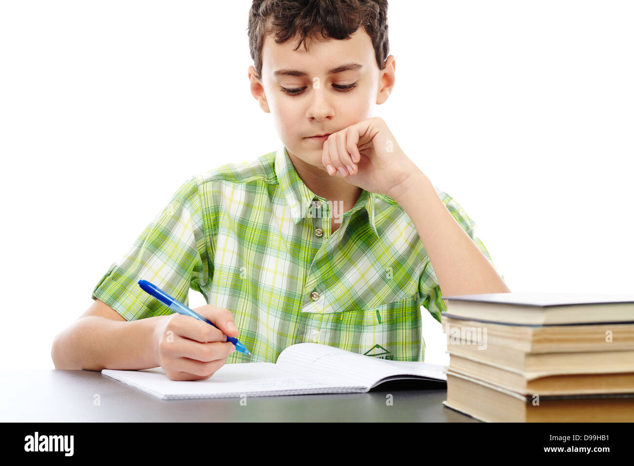 Boy writing thinking hi-res stock photography and images - Alamy