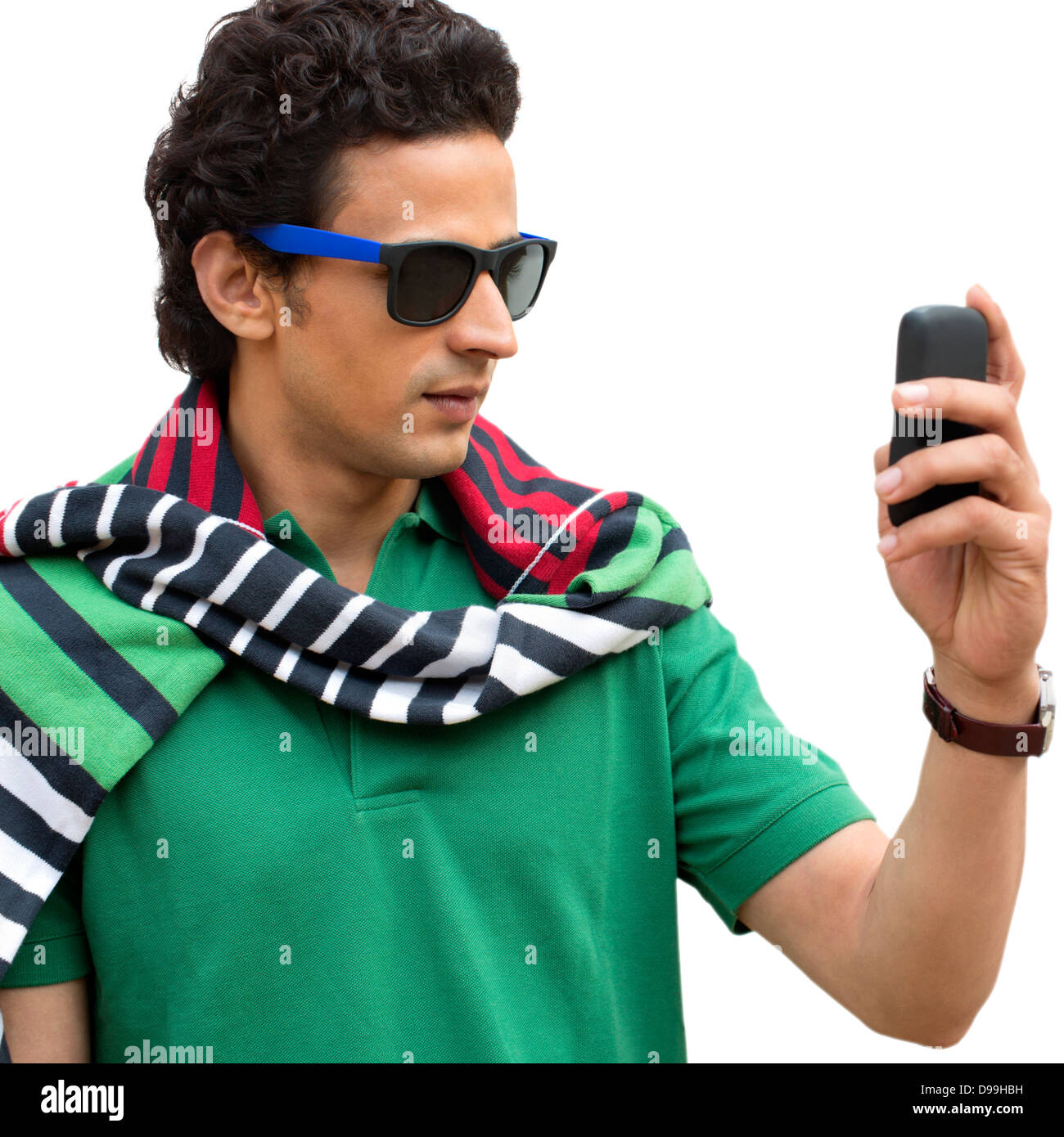 Man text messaging on a mobile phone Stock Photo - Alamy