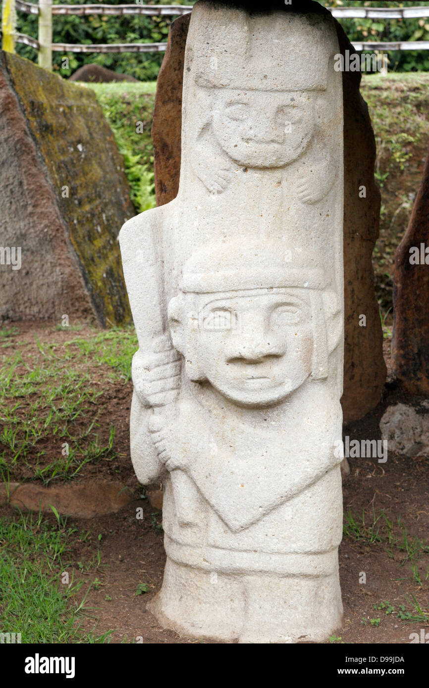 Giant pre-Columbian statues in the San Agustin Archaeological Park ...