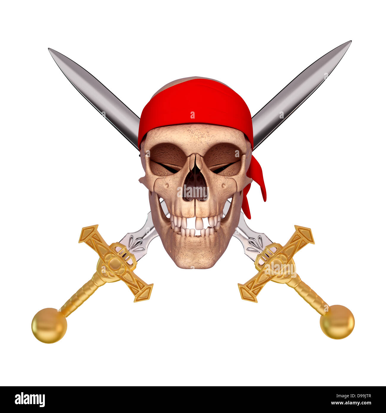 Ancient skull with two sword Stock Photo - Alamy