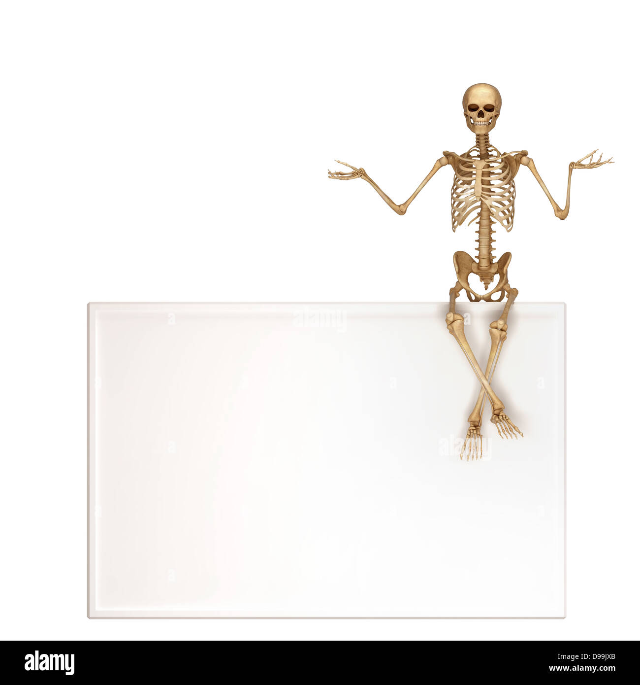 Skeleton is standing near sign Stock Photo - Alamy