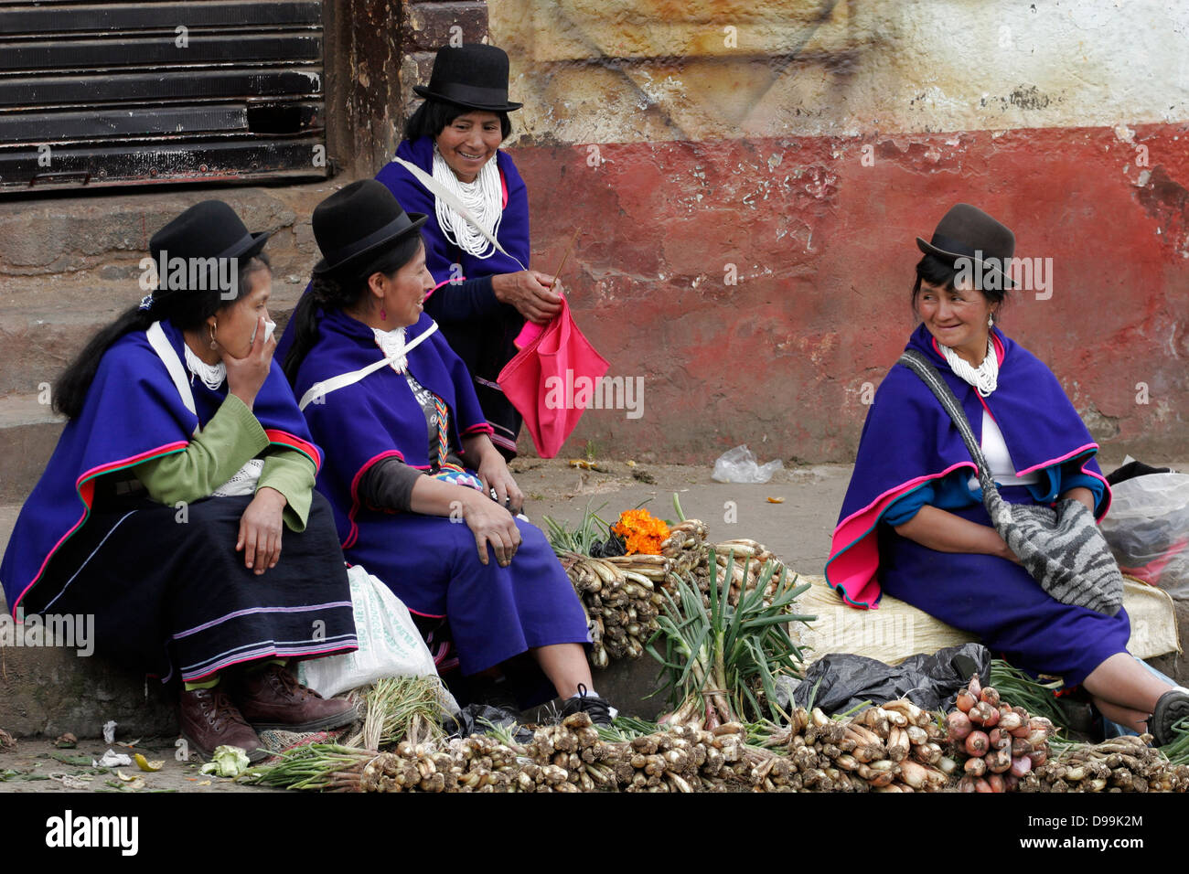 Indigenous Guambiano people on the market in Silvia near Popayan ...