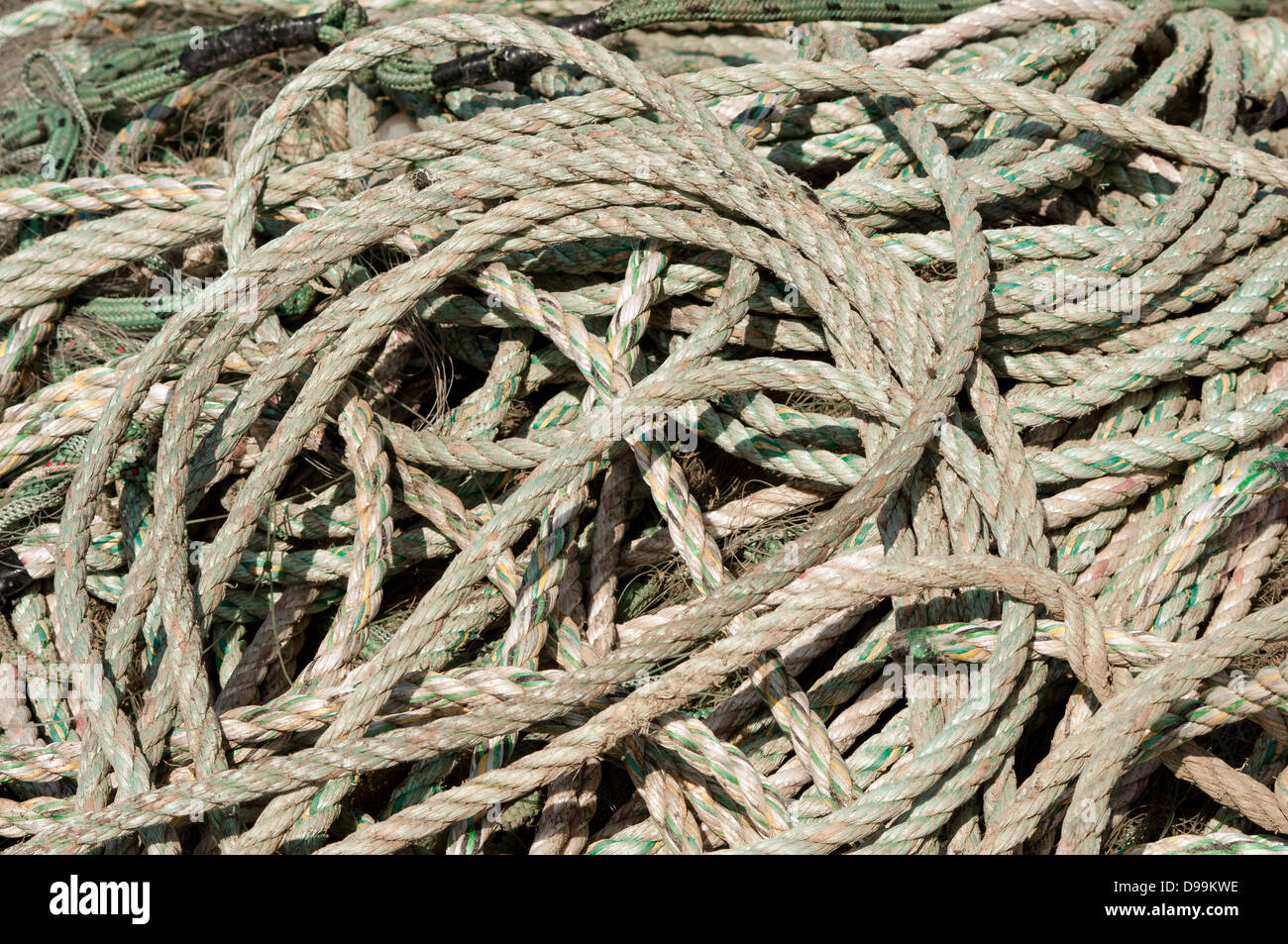 weathered fishing ropes Stock Photo - Alamy