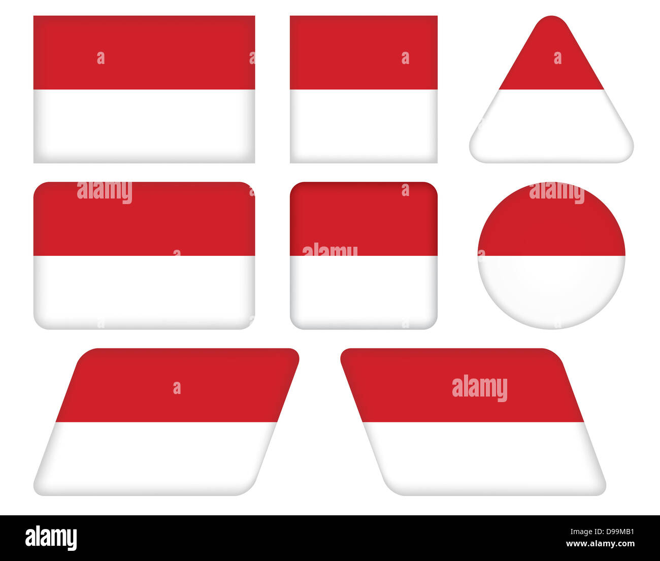 set of buttons with flag of Indonesia Stock Photo - Alamy