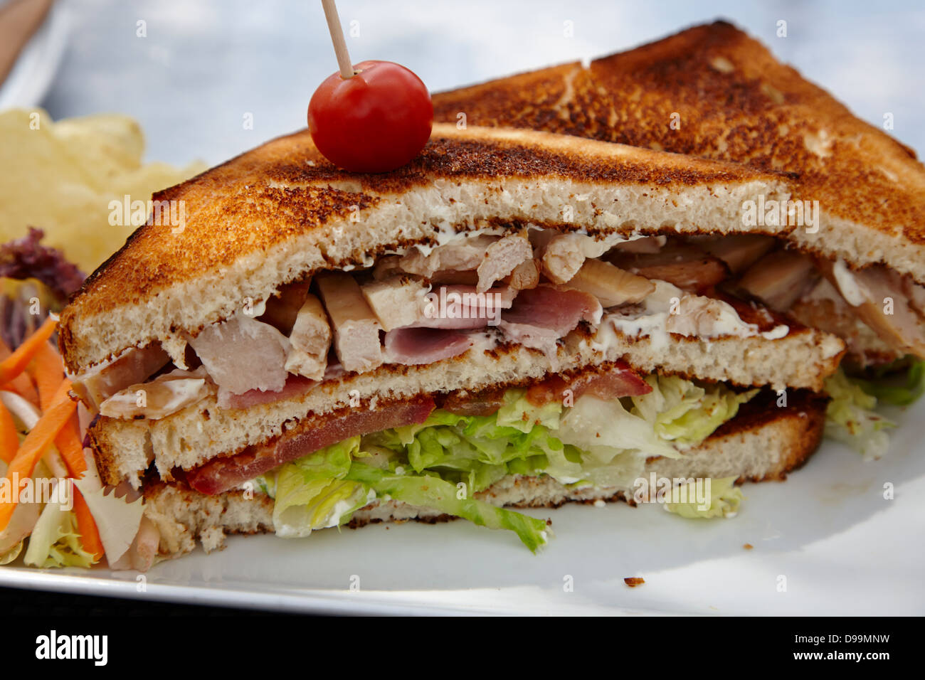 toasted club sandwich on a plate barcelona catalonia spain Stock Photo ...