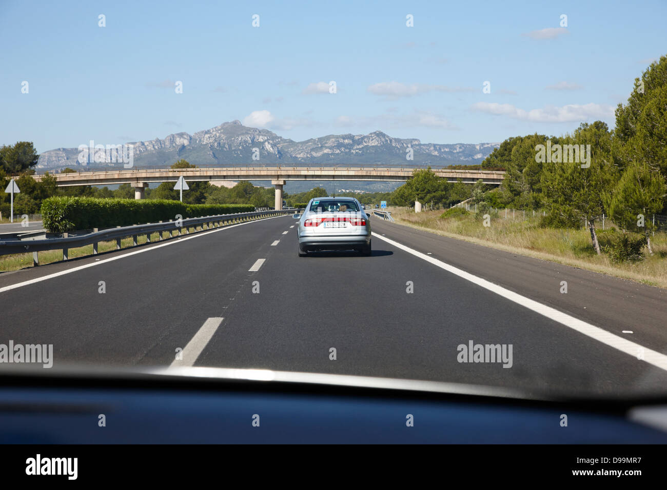 driving along ap-7 autopista del mediterraneo toll road barcelona to ...