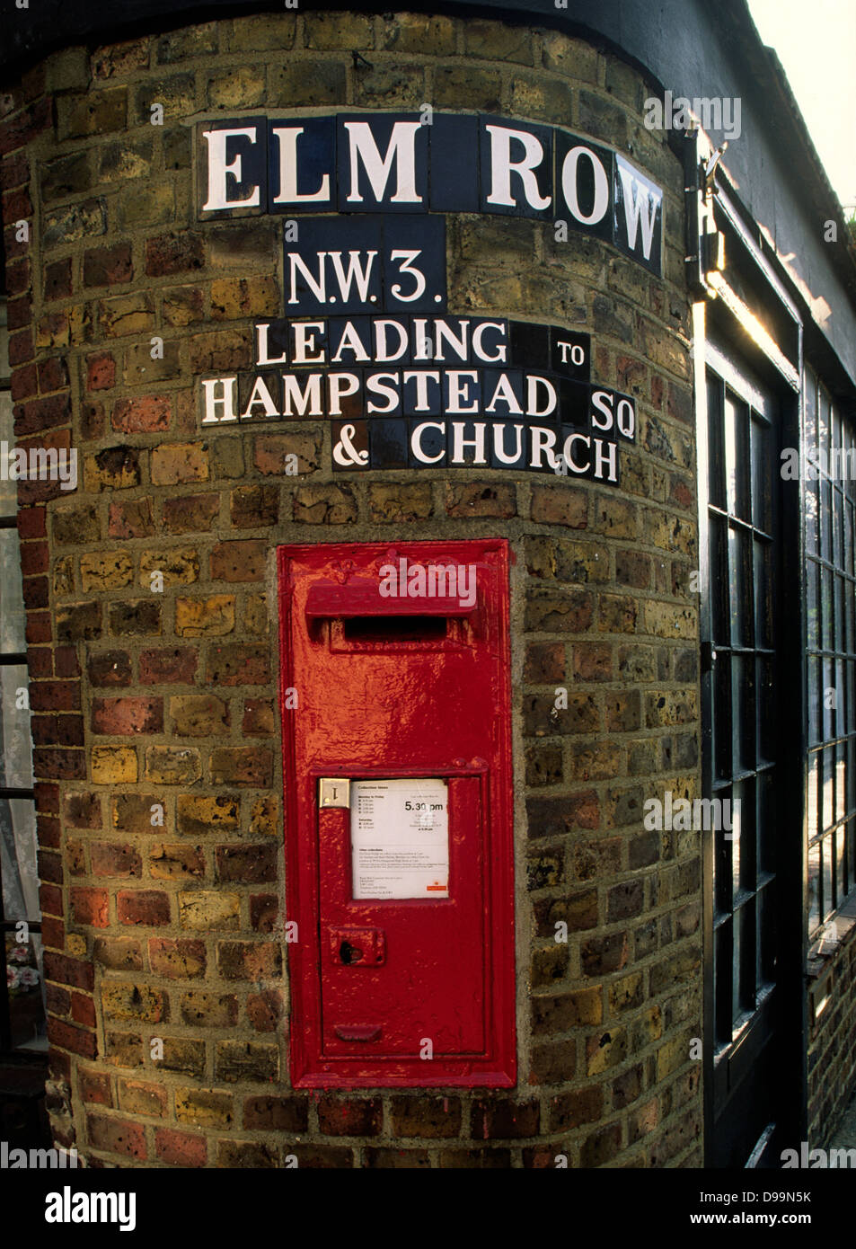 Elm Row Victorian letterbox in Hampstead Village, North London Stock ...