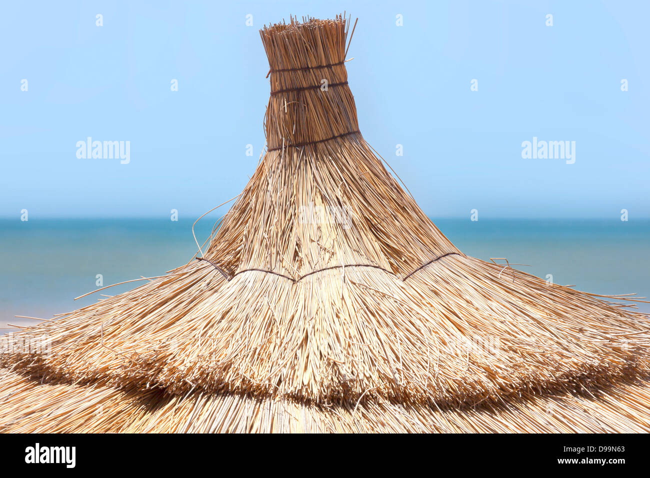 Closeup of a traditional parasol at the beach of Essaouira Stock Photo ...