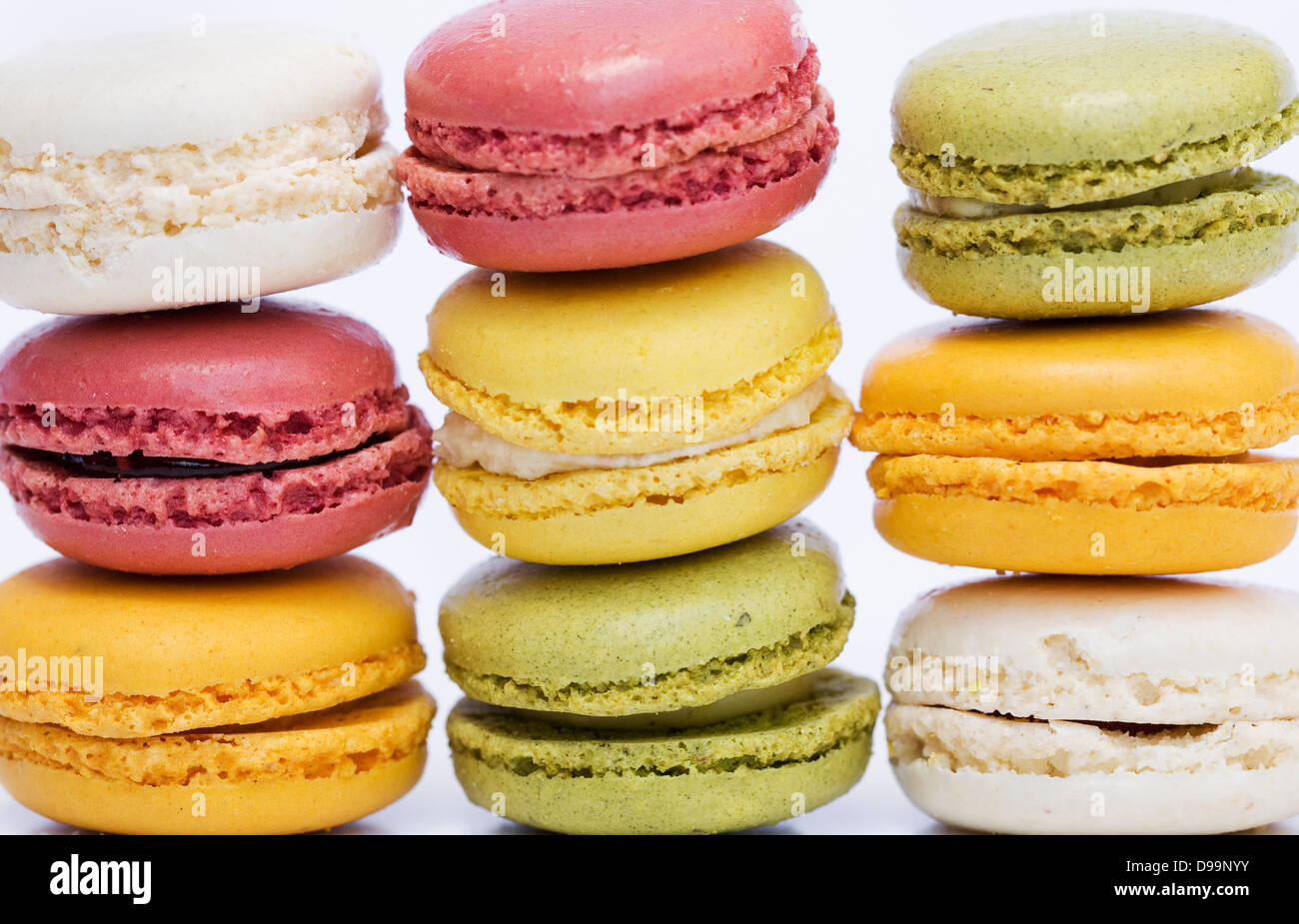 Colourful stacked macaroons Stock Photo - Alamy
