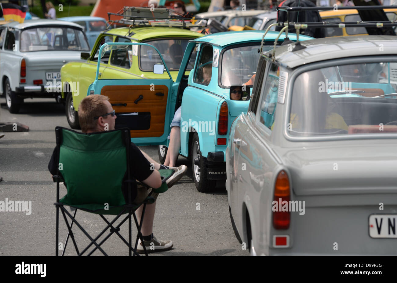 Trabants (Trabi) are on display at the international Trabant meeting in ...