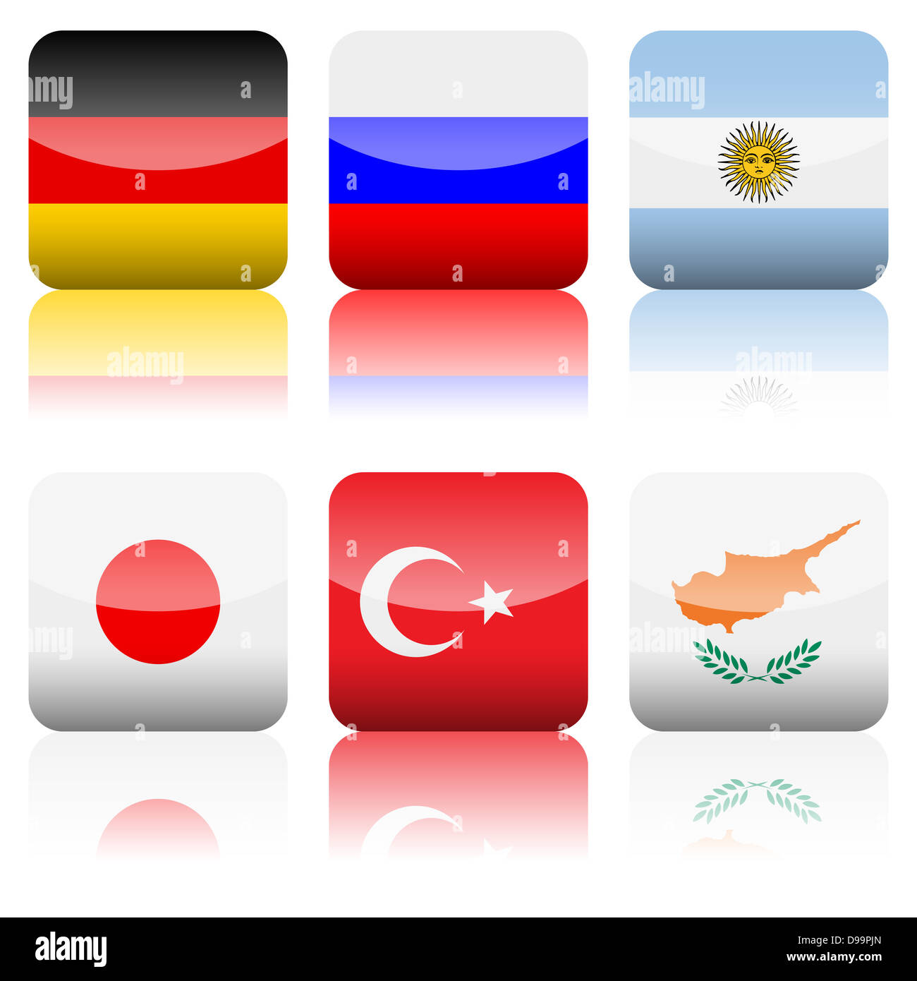 Square national flag set on a white background. Vector illustration ...