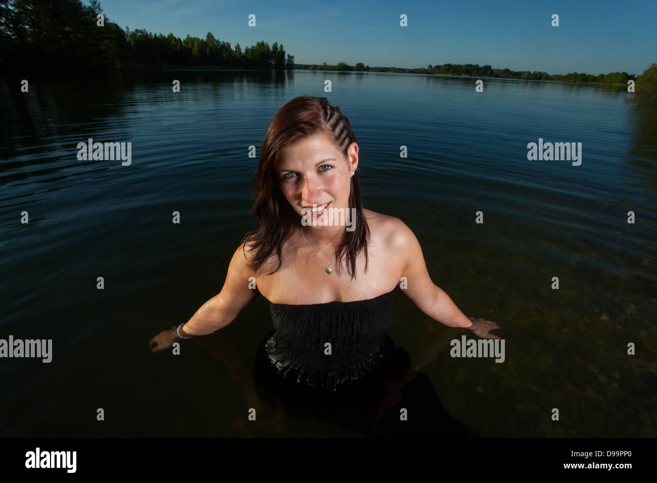 Female swimmer in a lake hi-res stock photography and images - Alamy